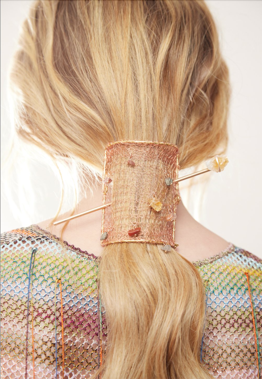 Copper Mesh Healing Crystal Hair Pin | Ariana Ost