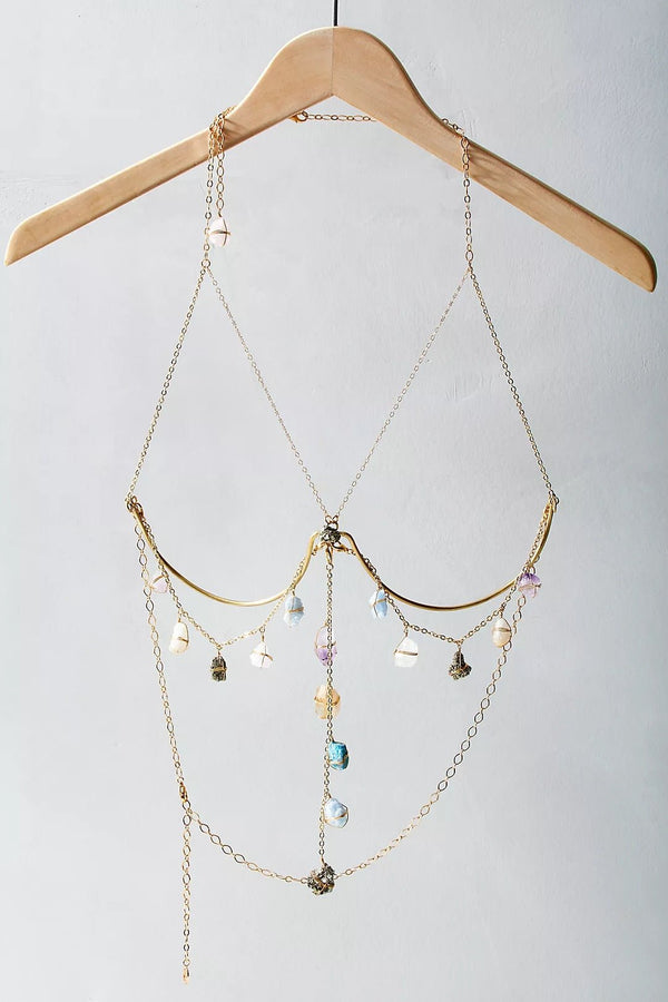 Dripping Stone Bra Corset Body Jewelry | Ariana Ost