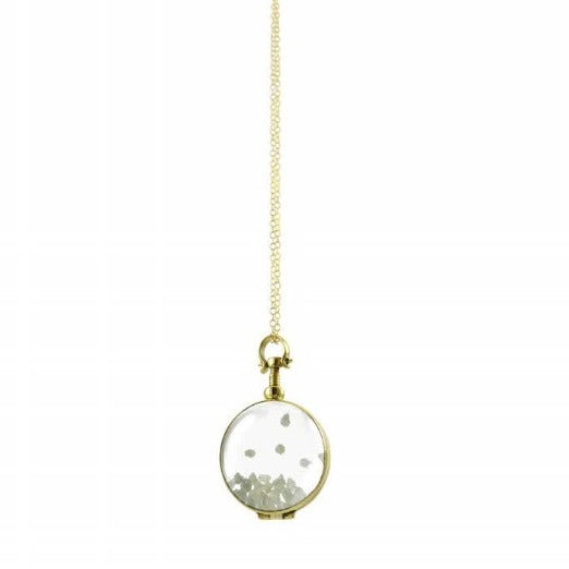 Ariana OST Healing Crystal Necklace Small Round Shaker Locket Purple